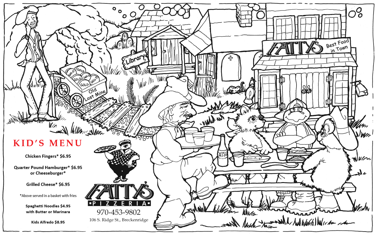 Fatty’s Kids Menu | Fattyspizzeria