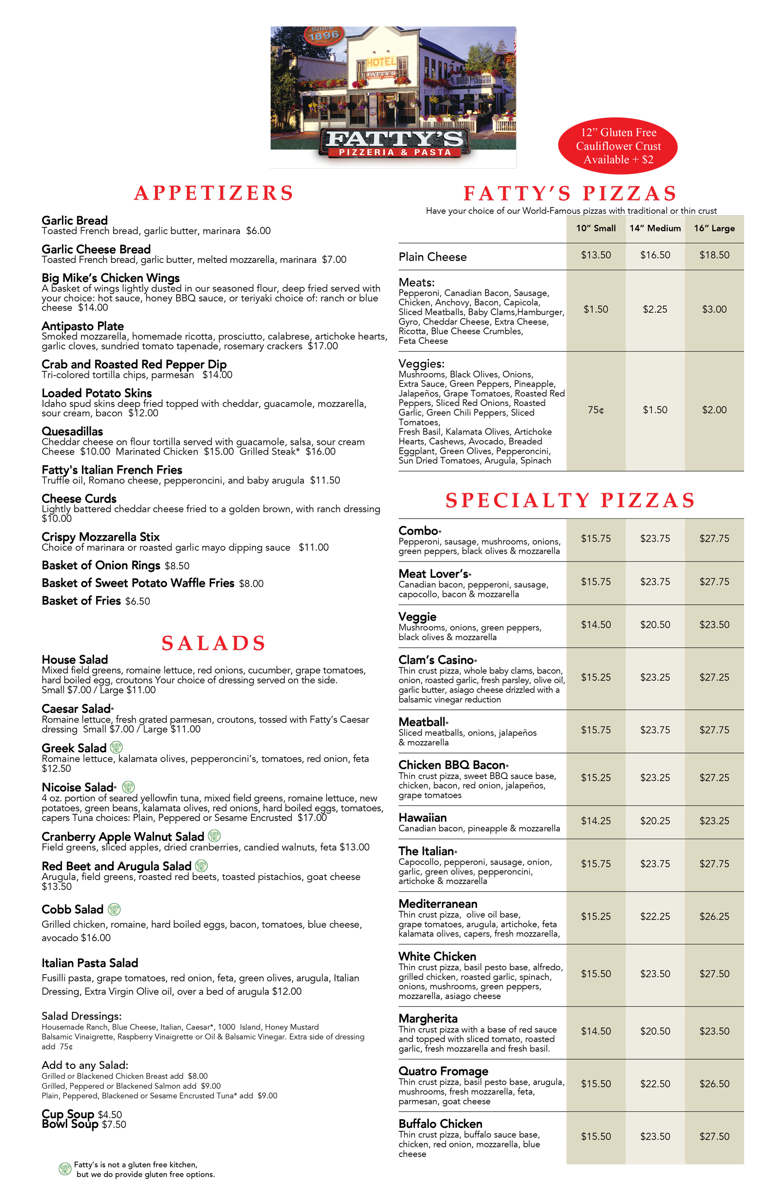 Fatty’s Menu | Fattyspizzeria