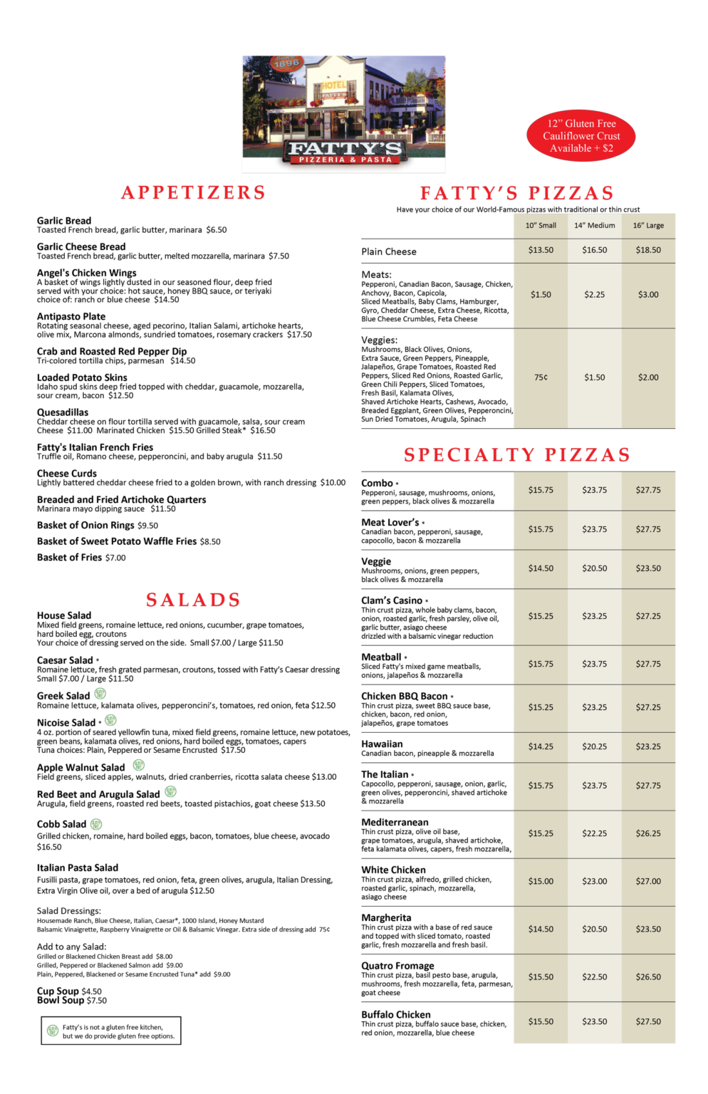 Fatty’s Menu | Fattyspizzeria